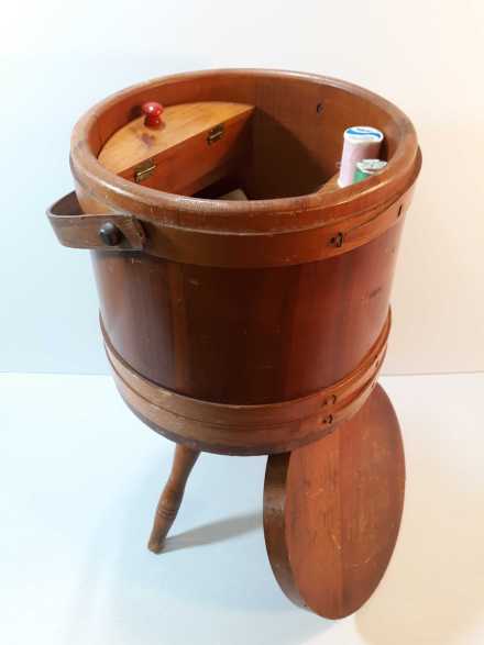 Vintage Firkin Three-Legged Sewing Box | AirAuctioneer