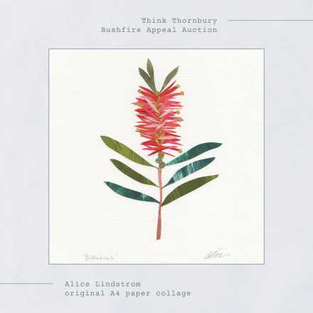Alice Lindstrom - Original A4 Paper Collage of a Native Bottlebrush ...