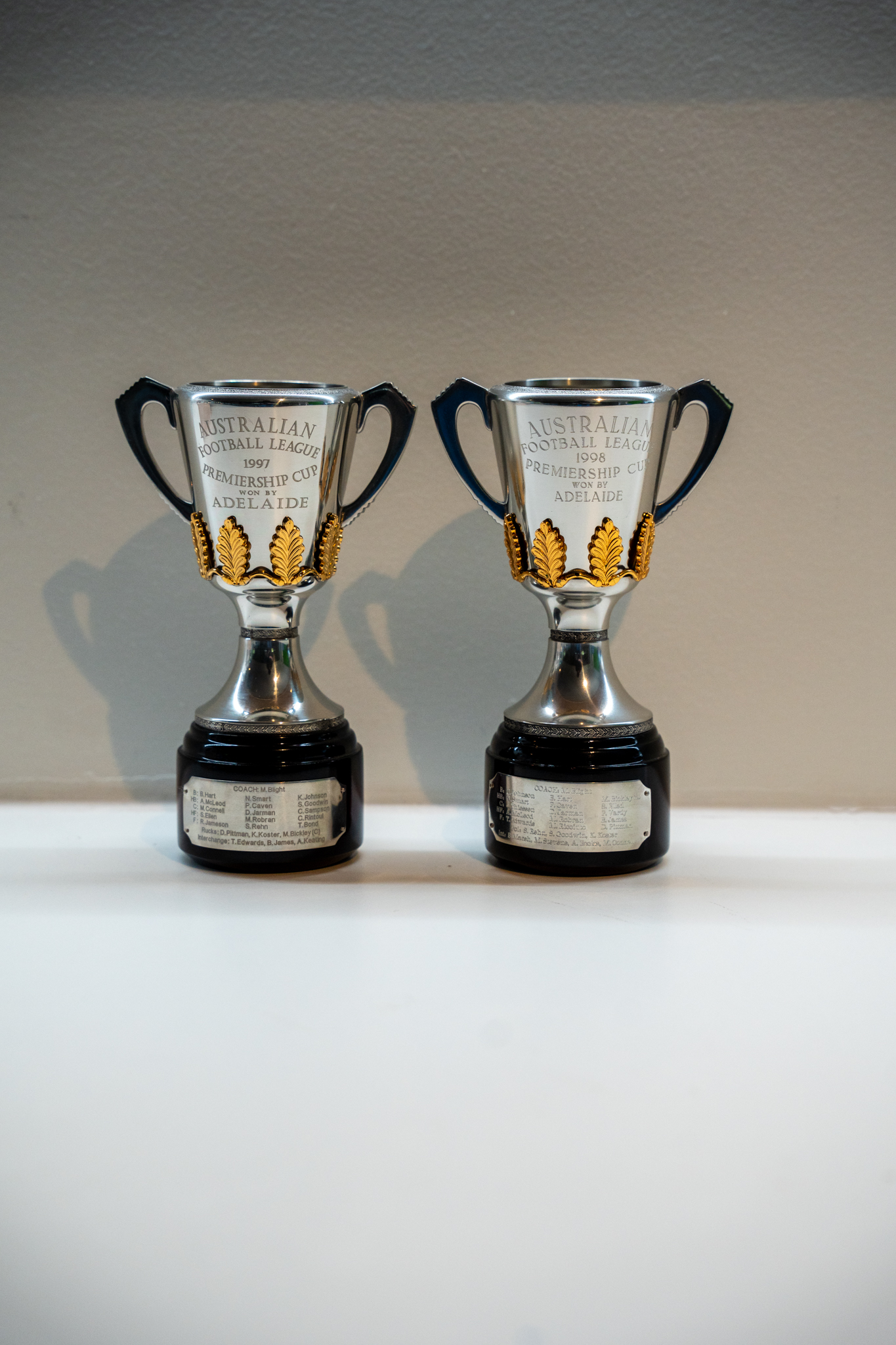 AFL Replica Premiership Cups - Adelaide 1997 + 1998 | AirAuctioneer