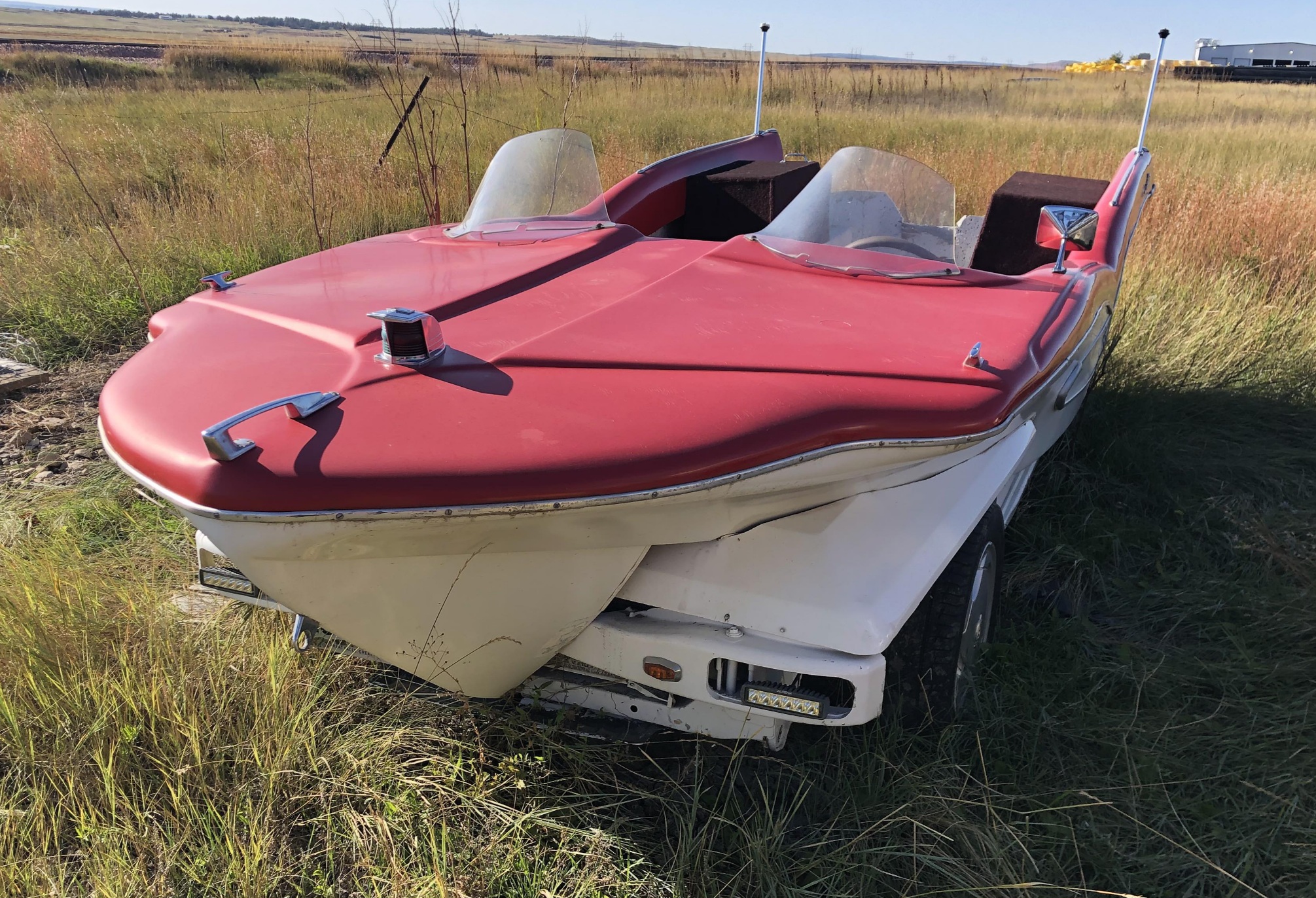 The famous, Mrs. puff boat car - mounted on a 1995 Nissan Altima frame ...