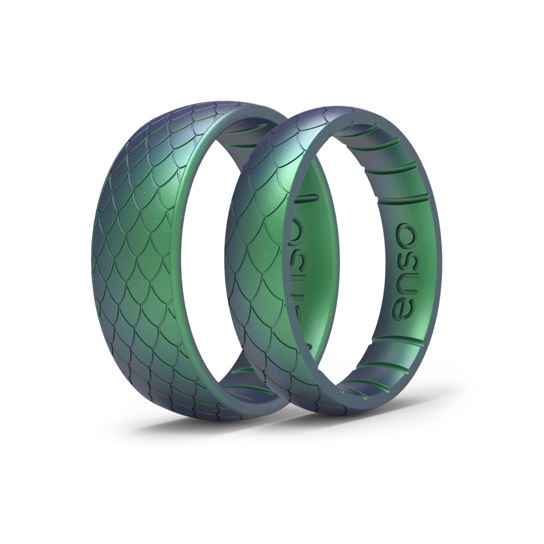Enso Etched Classic Silicone Rings - Dragon Scale (Set of 2 ...