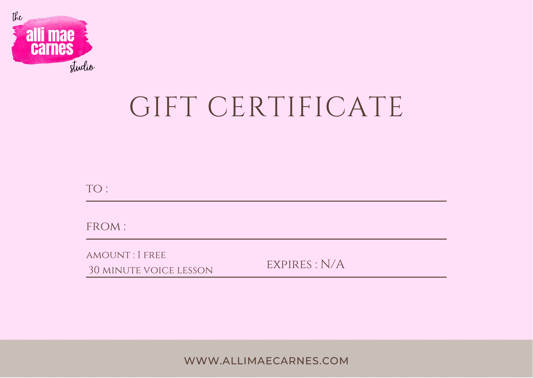 Alli Mae Carnes Gift Certificate | AirAuctioneer