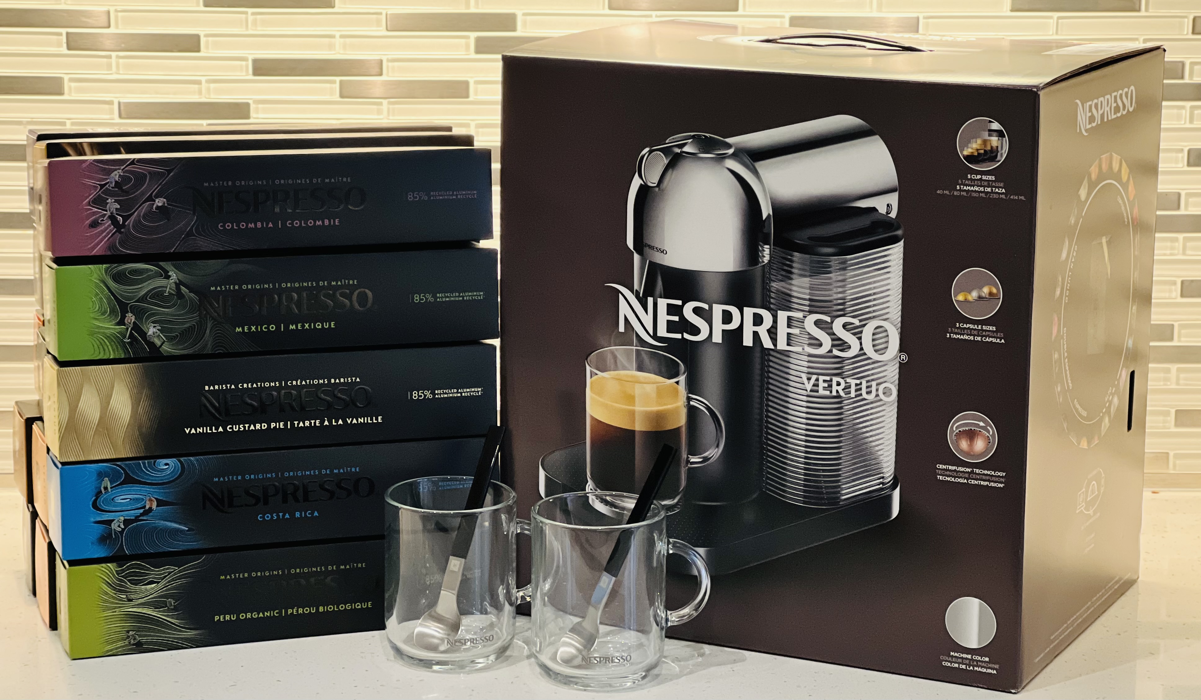 Nespresso Virtuo + Mug Set and 15 boxes of capsules | AirAuctioneer