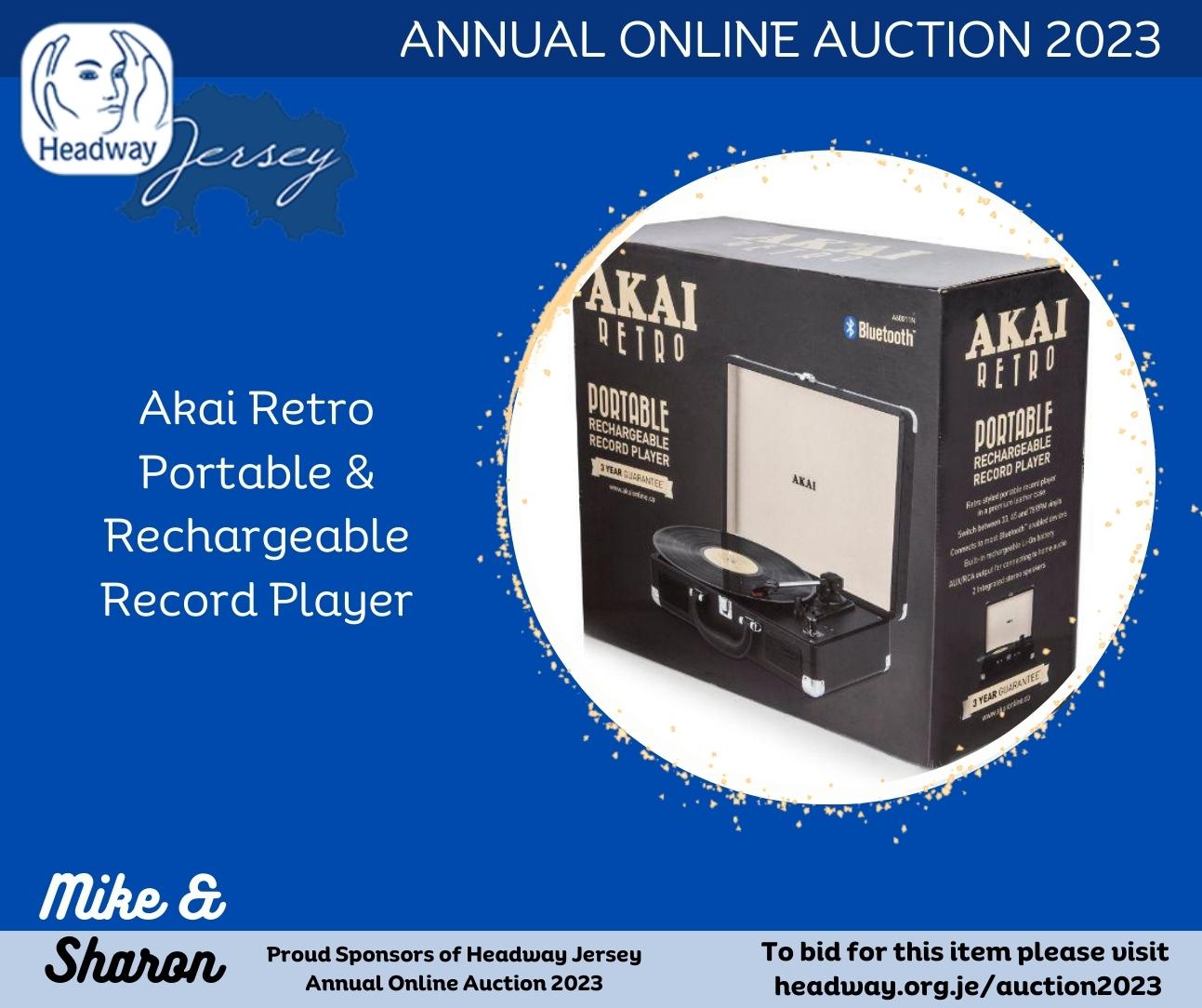 Akai Retro Portable & Rechargeable Record Player | AirAuctioneer