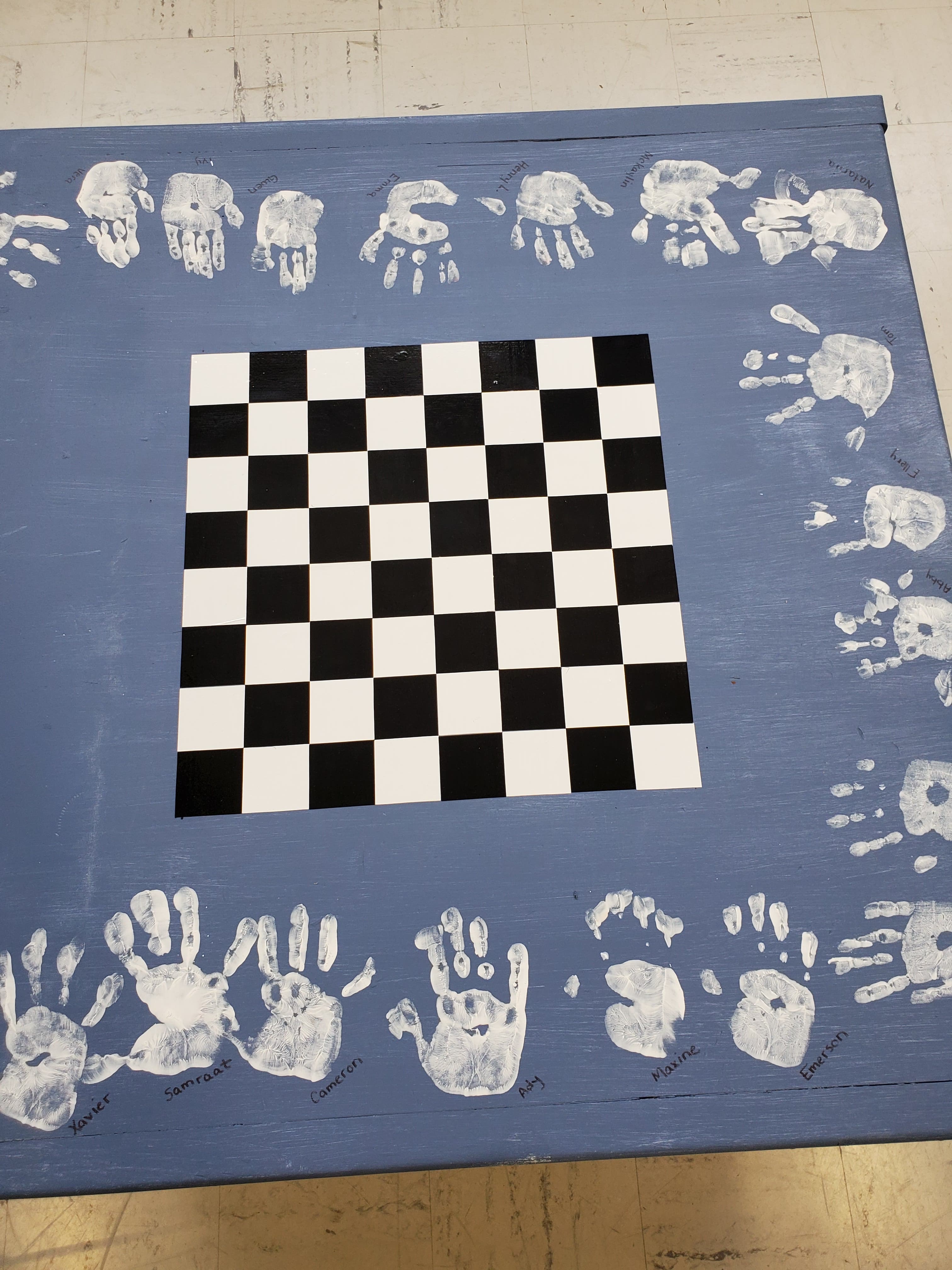 Pre-K4 Class Project - Handprint checkers and chess board | AirAuctioneer