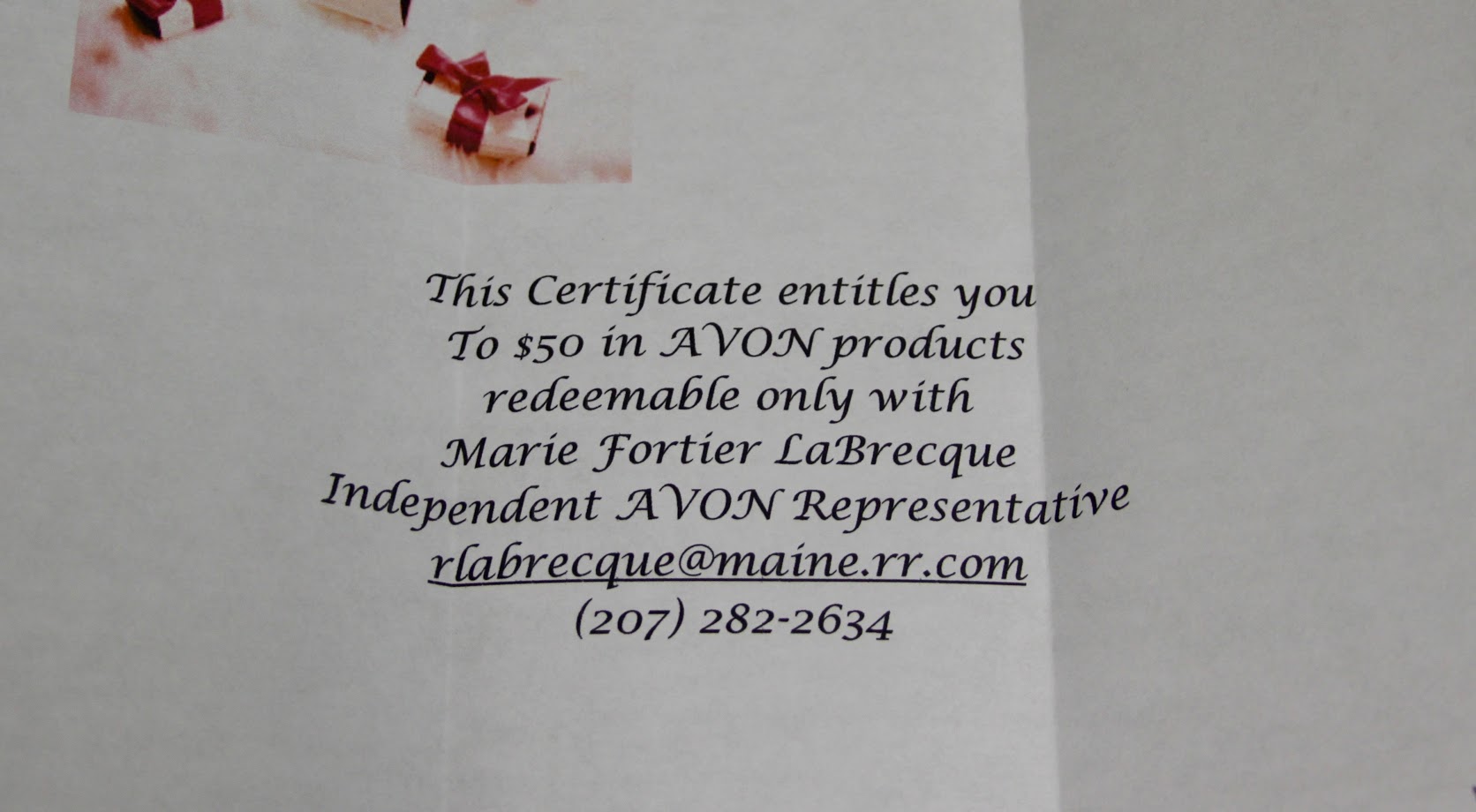 $50 AVON Gift Certificate | AirAuctioneer