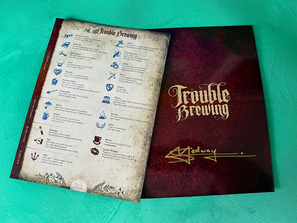 (Pickup Only) Trouble Brewing Script signed by Steven Medway ... (Pickup Only) Trouble Brewing Script signed by Steven Medway ...