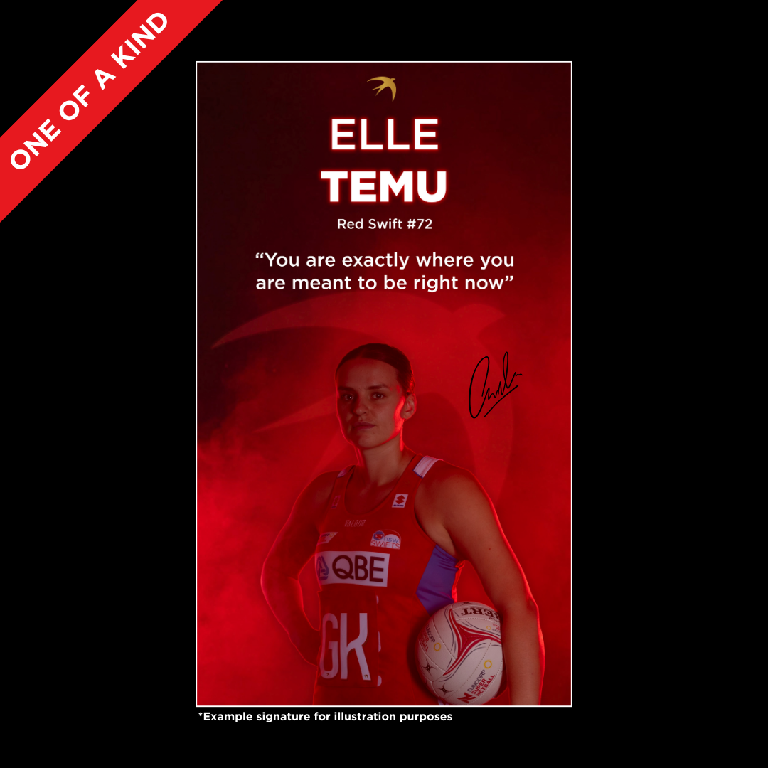 Signed 2024 Game Day Locker Signage - Elle Temu | AirAuctioneer