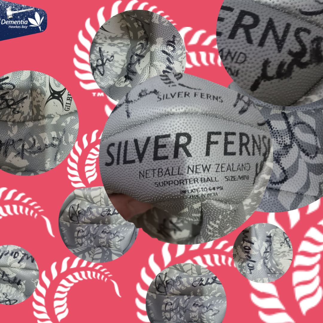 Silver Ferns Gilbert Mini Supporter Netball - SIGNED | AirAuctioneer