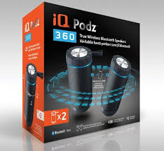 iQ Podz Wireless Blue Tooth Speakers 360 (2 pack) | AirAuctioneer
