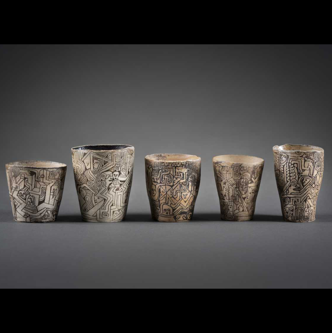 174 - Mark S. Johnson, "Luxury Art Cups" (Set of Five), Value: $600 ...