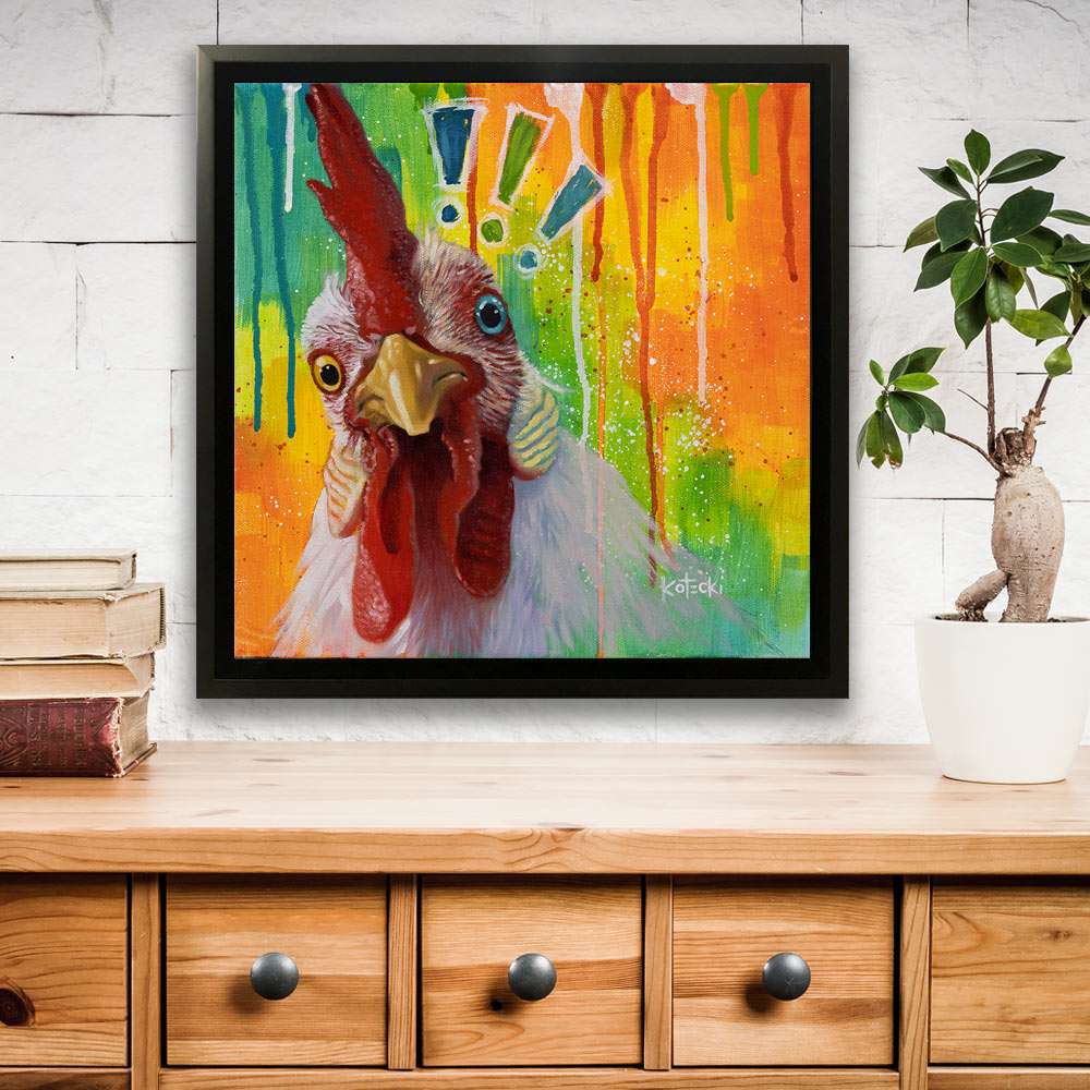 Shocked Chicken Original Painting | AirAuctioneer