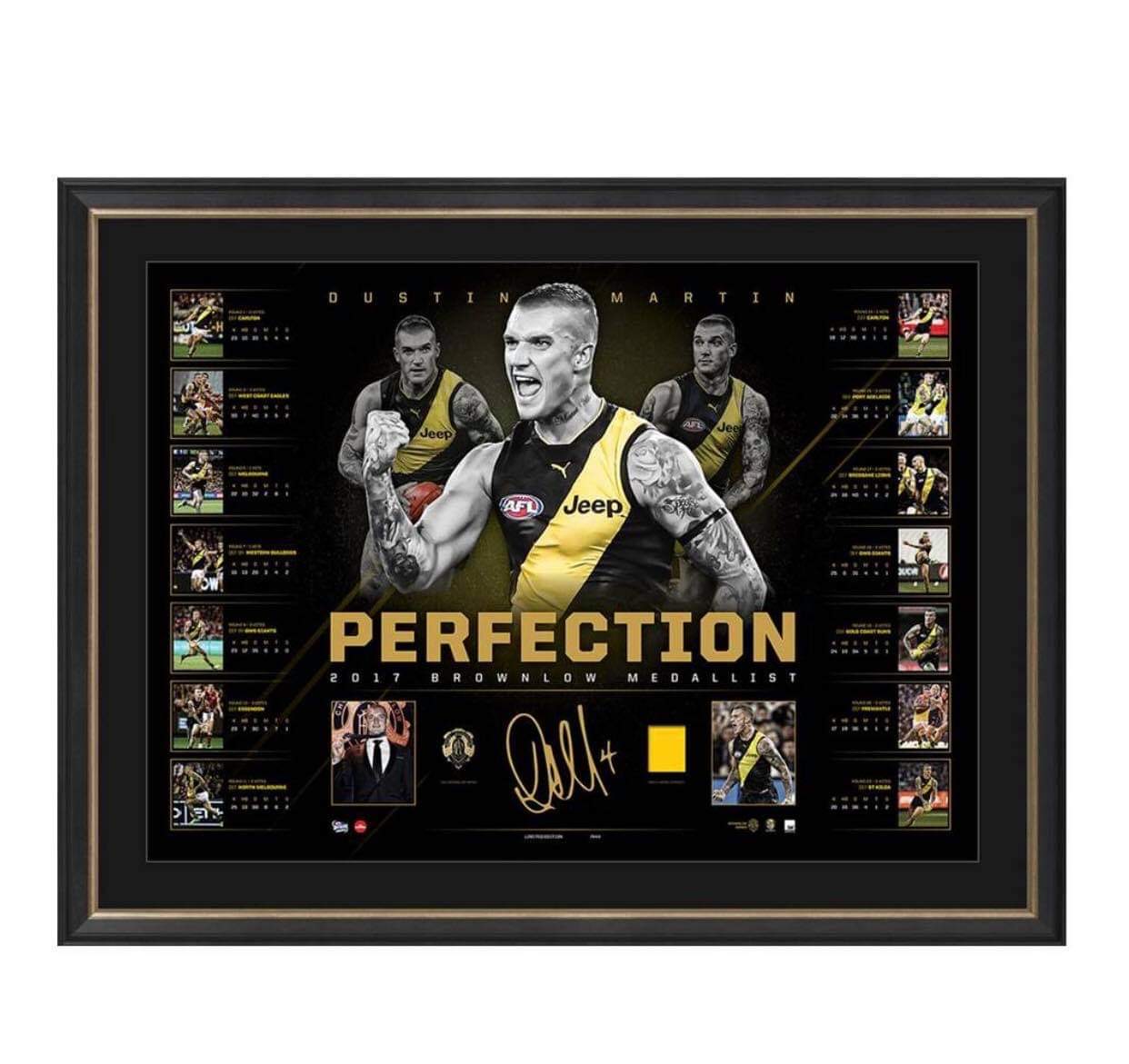 Dustin Martin 2017 Brownlow Medal Signed and Framed Lithograph ...