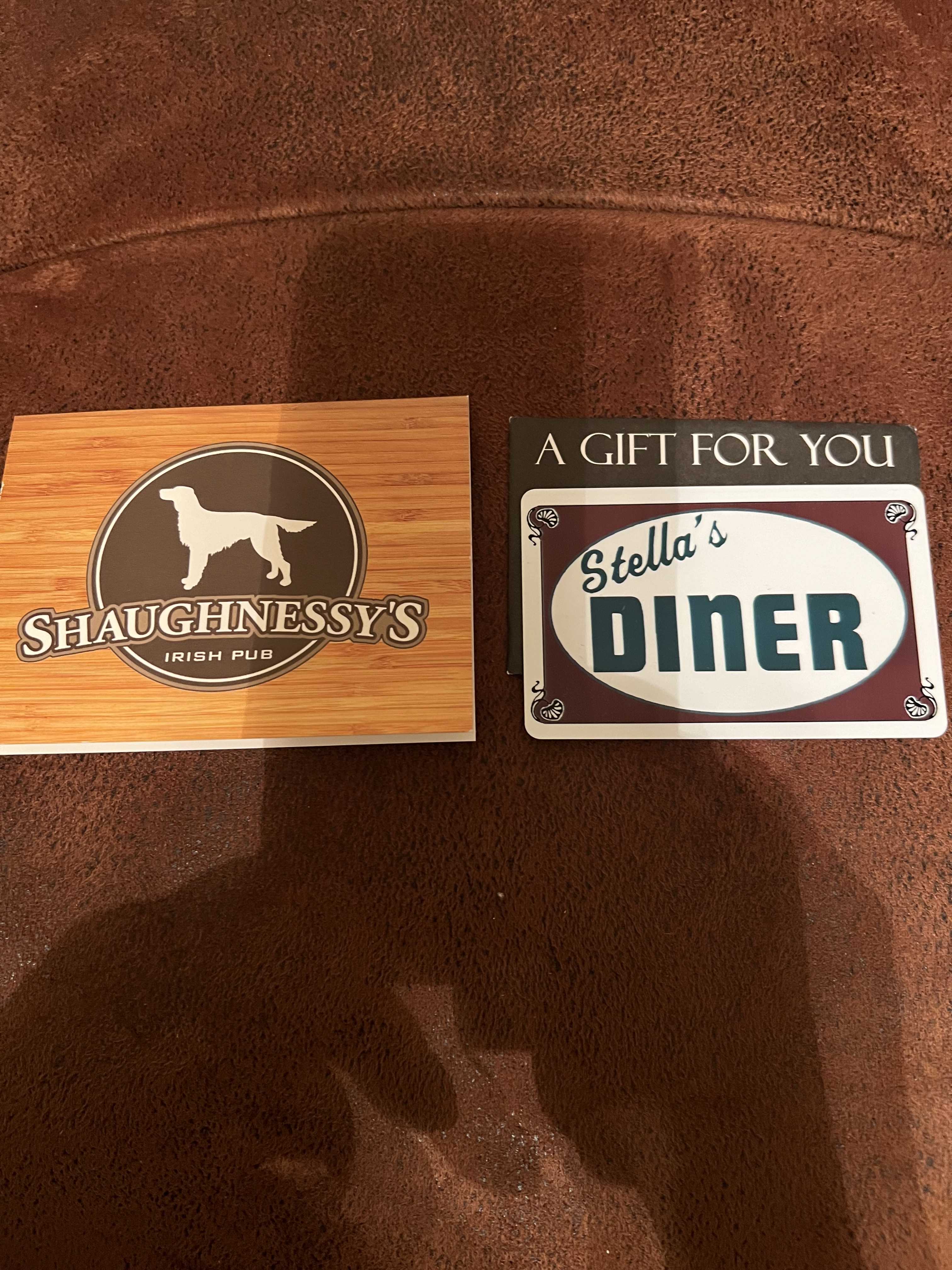 #48 Shaughnessy's Irish Pub Gift Card and Stella's Diner Gift Card ...