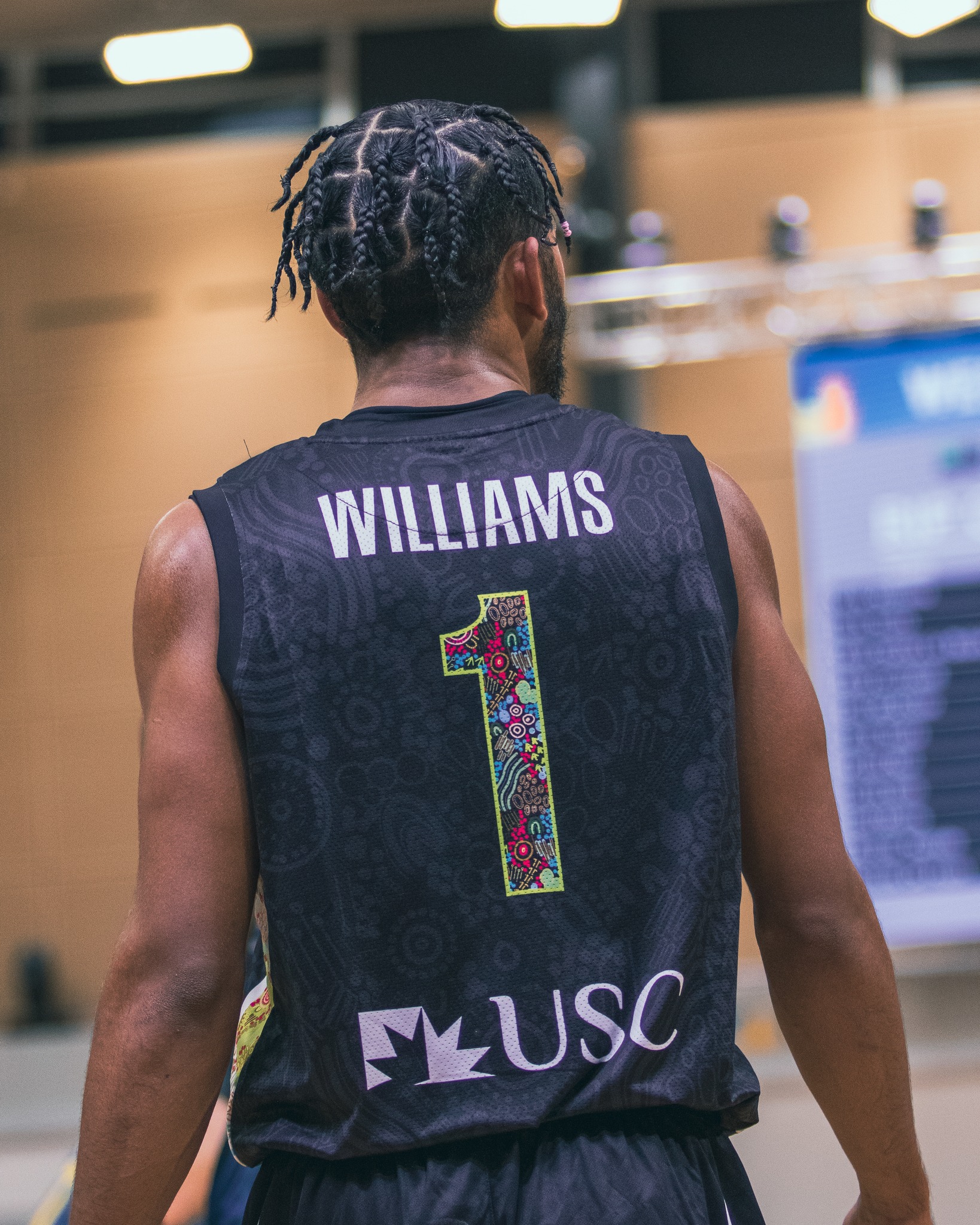 Verle Williams Jr Game Worn Shoes with Gubbi Gubbi art | AirAuctioneer